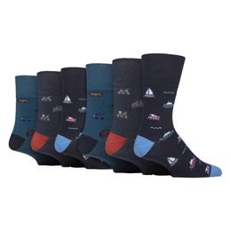 6 Paar Herren NON-ELASTISCHE Baumwollreiche Socken mit auff&auml;lligem Muster