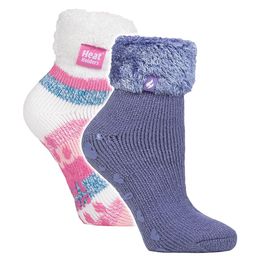 Heat Holders 2er-Pack Damen Soft Lounge Socken mit Anti-Rutsch-Beschichtung