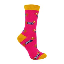 1 Pack Damen-Socken mit Hundemuster aus Bambus