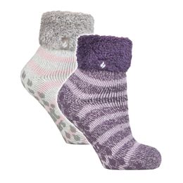 Heat Holders 2er-Pack Damen Weiche Lounge-Socken mit Grippaufsatz
