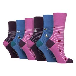 6 Paar Damen NON-ELASTISCHE Baumwollsocken mit Tiermotiven von Hunden und Katzen