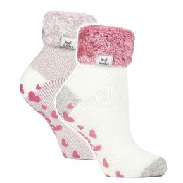 Heat Holders 2er-Pack Damen Weiche Lounge-Socken mit Grippaufsatz