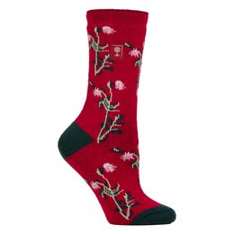 Heat Holders Damen Thermosocken | D&uuml;nne Socken mit floralem Muster aus Fleece