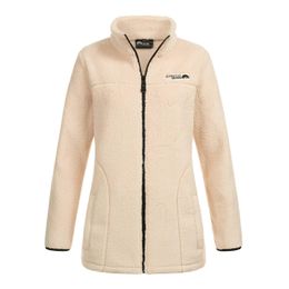 Arctic Seven Damen Sherpa Fleecejacke &ndash; W&auml;rmende Outdoorjacke mit Zipper &ndash; Beige
