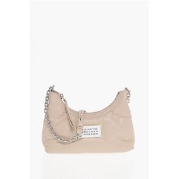 Maison Martin Margiela MM11 GLAM SLAM Hobo-Tasche aus gestepptem Leder mit Kettenschulter in Pink