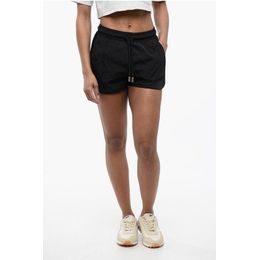 Off-White Nylon-Shorts CRISPY mit seitlichem Mesh-Band in Schwarz
