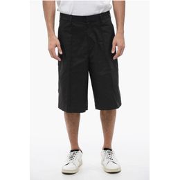 Neil Barrett Shorts aus Baumwollmischung mit vielen Taschen und G&uuml;rtelschlaufen in Schwarz