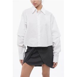 Off-White Doppellagiges BOOKISH Shirt mit gesticktem Logo in Wei&szlig;