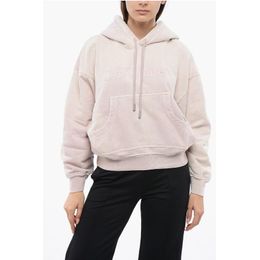 Off-White Maxi-Hoodie LAUNDRY mit Logo und aufgesetzter Tasche in Pink