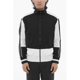 Neil Barrett Zweifarbiges SPORT MODERNIST Sweatshirt mit Rei&szlig;verschluss in Schwarz & Wei&szlig;
