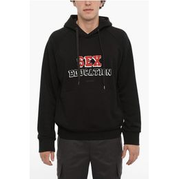 Neil Barrett Bequemer Baumwoll-SEX-EDUCATION-Hoodie in Schwarz