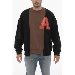 Ambush VARSITY Sweatshirt mit Rundhalsausschnitt aus Fleece-Baumwolle in Braun, Schwarz