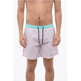 John Richmond Zweifarbiger Boxer-Badeanzug in Azzurro, Rosa