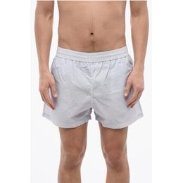 Off-White Badeshorts mit Allover-Logo-Print in Grau