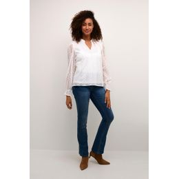 Cream Langarm-Bluse Regular fit white