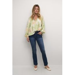 Cream Langarm-Bluse Regular fit green