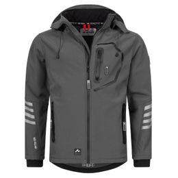 Arctic Seven Herren Softshell Jacke &Uuml;bergangsjacke &ndash; Grau-Schwarz