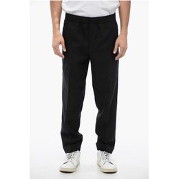 Neil Barrett REM-Hose aus Leinenmischung mit elastischem Bund in Schwarz