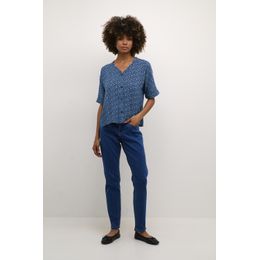 Cream Kurzarmhemd Baggy fit blue multi