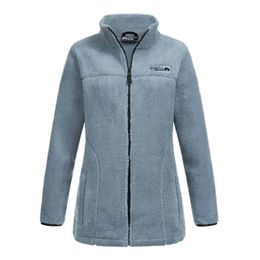 Arctic Seven Damen Sherpa Fleecejacke &ndash; W&auml;rmende Outdoorjacke mit Zipper &ndash; Dusty Blue