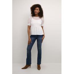 Cream Kurzarm-Bluse Feminine white