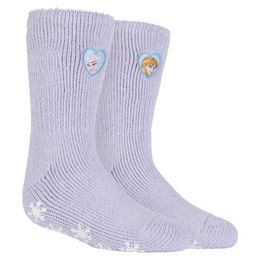 Heat Holders W&auml;rmehalter - Kindercharakter rutschfeste 2.3 TOG Winter warme thermische Hausschuhsocken mit Greifern - Frozen Princess
