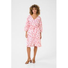 Cream Kleid A-shape pink white