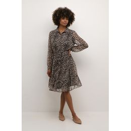 Cream Kleid A-shape animal