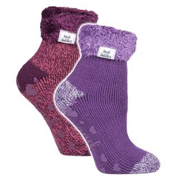 Heat Holders 2er-Pack Damen Weiche Lounge-Socken mit Grippaufsatz
