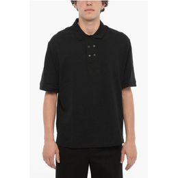 Neil Barrett Locker geschnittenes Poloshirt aus Piquet-Baumwolle in Blau