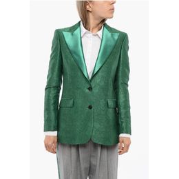 John Richmond Bestickter RANBU-Blazer mit steigendem Revers in Gr&uuml;n