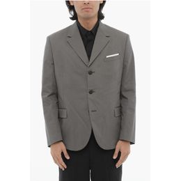 Neil Barrett Grauer Blazer mit 2 Kn&ouml;pfen, Seitenschlitzen, Revers und Pattentasche