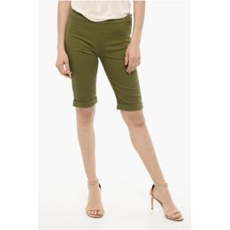 Woolrich Shorts mit B&uuml;ndchensaum und goldenem Verschluss in Gr&uuml;n
