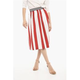 Woolrich Ausgestellter Awning Gestreifter SCULLY Maxirock in Wei&szlig;, Rosso