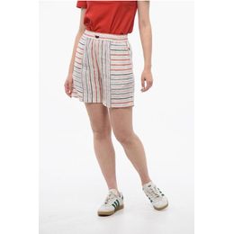 Woolrich Bayadere gemusterte VARSITY Shorts aus Leinenmischung