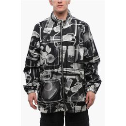 Off-White XRAY-Windjacke aus Nylon mit abnehmbarer Kapuze in Schwarz und Wei&szlig;