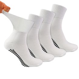 4er-Pack Kurze Bambus-Diabetikersocken mit Grips f&uuml;r M&auml;nner und Frauen