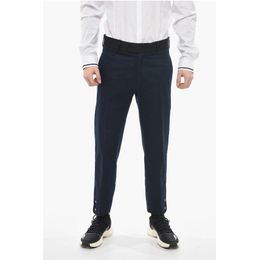 Neil Barrett Slim Fit TOM Hose mit kontrastierenden Kanten und Kn&ouml;chelkn&ouml;pfen in Blau