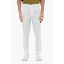 Neil Barrett Slim Fit REM Hose mit elastischem Bund in Wei&szlig;