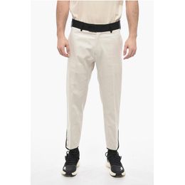 Neil Barrett Slim Fit-Hose TOM aus Baumwolltwill mit kontrastierendem Bund in Beige