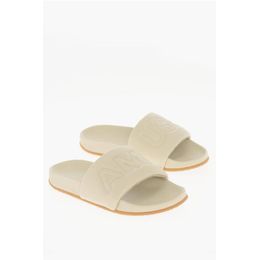 Ambush Einfarbige Leder-Slides in Beige