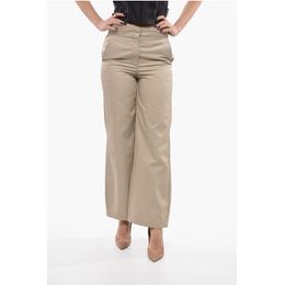Palm Angels High-Waist Straight-Fit Hose in Beige