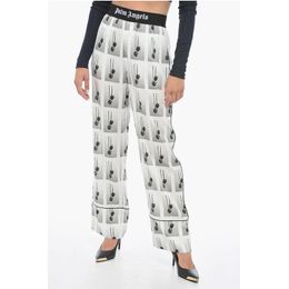 Palm Angels Pyjamahose MIRAGE mit Allover-Logo in Schwarz und Wei&szlig;