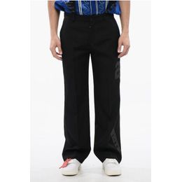 Off-White Schurwollhose mit 23-Stickerei in Schwarz