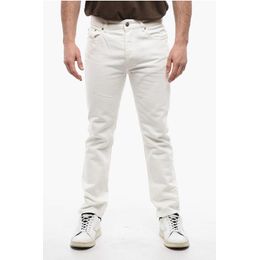 Palm Angels 5-Pocket-Slim-Fit-Jeans mit G&uuml;rtelschlaufen 18 cm in Wei&szlig;