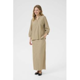 Kaffe Langarm-Bluse Loose fit beige