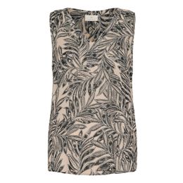 Kaffe &Auml;rmellose Bluse Regular fit Straw/Chalk/Black Petit Fleur floral