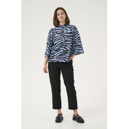 Kaffe Kurzarm-Bluse Regular fit Blue / Black graphic black blue