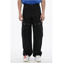 Off-White Leinenhose 90SLOGO mit modularem Design in Blau