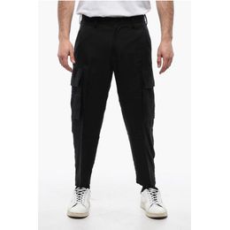 Neil Barrett FIREMAN Cargohose aus Seidenmischung in Schwarz